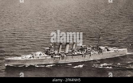 HMS Devonshire - a County-class heavy cruiser of the London sub-class ...