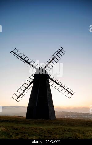 England, West Sussex, Brighton, Rottingdean, Silhouette of Rottingdean ...
