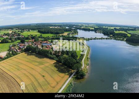 View to the Rothsee, part of Lake District in Middle Franconia Stock ...