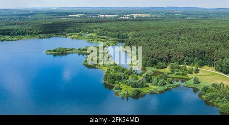 View to the Rothsee, part of Lake District in Middle Franconia Stock ...