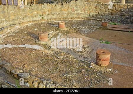Ancient Roman latrines at the UNESCO listed Ancient Roman Villa Romana ...