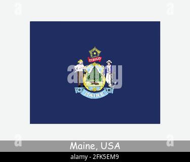 Maine state of United States of America, USA. Simplified thick black ...
