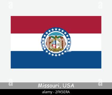Missouri state of United States of America, USA. Simplified thick black ...