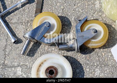 Stainless steel caster wheels for transportation industry on stone ...