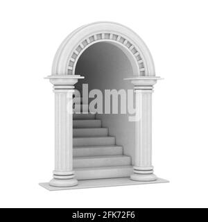 Classic Ancient Greek Column Arc on a white background. 3d Rendering ...