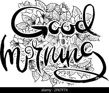 Good morning letter in abstract style on black background. Creative ...