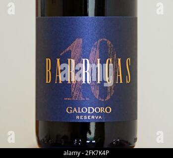 Wine label. Barricas 10. Galodoro Reserva. Red wine. 2019. Portugal ...