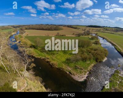 The Whiteadder Water a tributary of the River Tweed near Chirnside ...