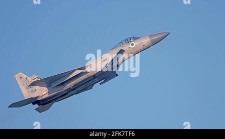 A McDonnell Douglas F-15C Eagle Baz aircraft of the Israeli Air Force ...