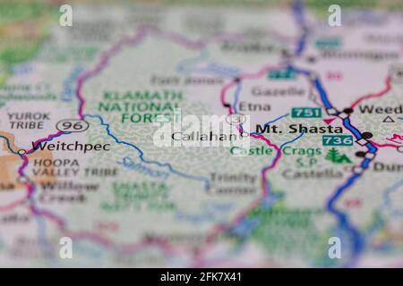 Callahan California USA shown on a Geography map or road map Stock ...