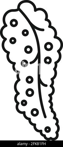 Pancreas disease line icon. Acute pancreatitis, pancreatic necrosis ...