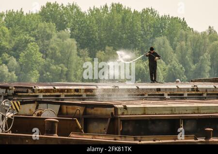 01. 05. 2017. Danube River - Serbia, Novi Sad, Petrovaradin. Snail on ...