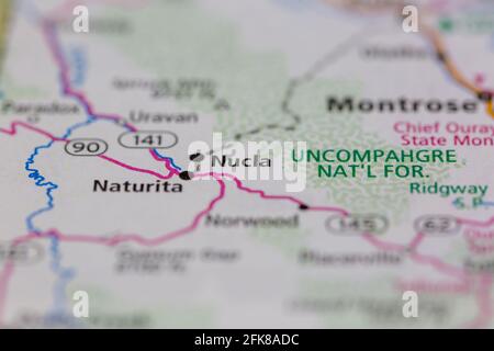Nucla Colorado USA shown on a Geography map or road map Stock Photo - Alamy