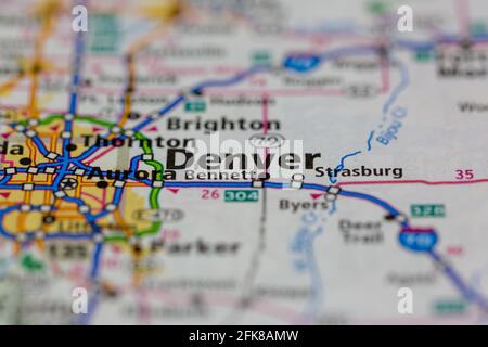 Map of Denver, Colorado Stock Photo - Alamy