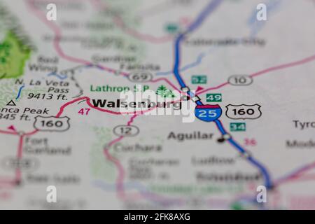 Walsenburg Colorado USA shown on a Geography map or road map Stock ...