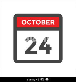 Icon calendar day - 24 October. 24 days of the month, vector ...