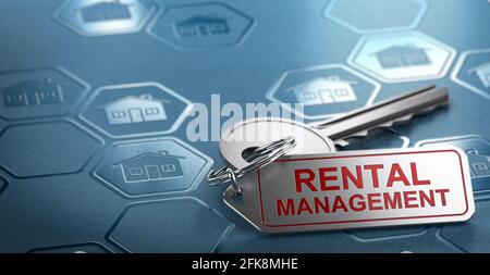 Property and estate management concept, 3d rendering. Computer digital ...