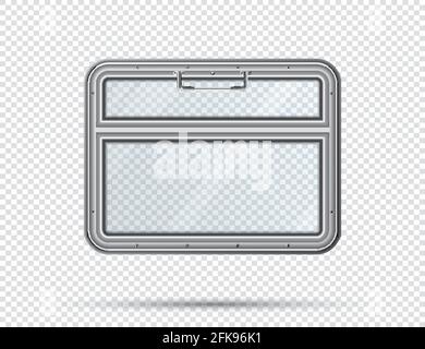 Realistic train transparent window isolated vector illustration Stock ...