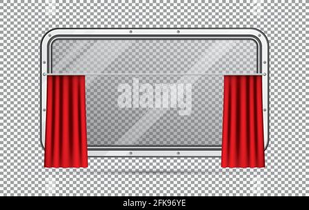 Realistic train transparent window isolated vector illustration Stock ...