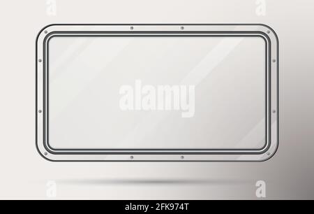 Realistic train transparent window isolated vector illustration Stock ...