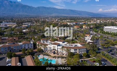 Daytime aerial view of downtown Rancho Cucamonga, California, USA Stock ...