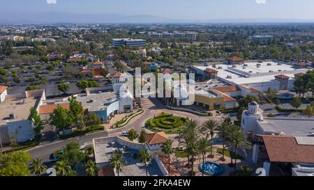 Daytime aerial view of downtown Rancho Cucamonga, California, USA Stock ...