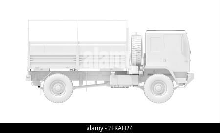 3D rendering of an army truck millitary vehicle logistics lorry ...
