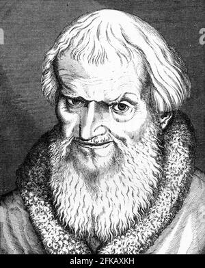 Hans Sachs - portrait. German poet and song-writer. Wagner based his ...