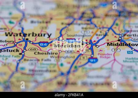 Meriden Connecticut USA Shown on a geography map or road map Stock ...