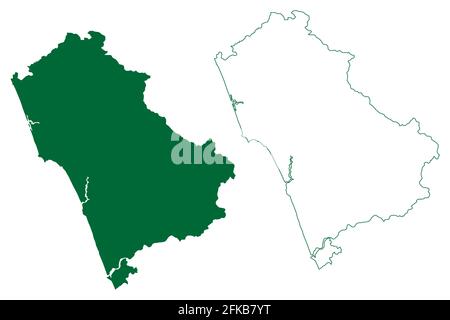 Kozhikode district (Kerala State, Republic of India) map vector ...