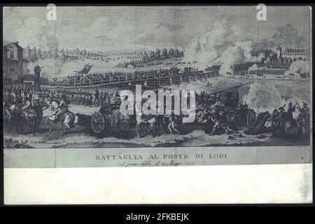 Napoleon Bonaparte with his army at the Battle of Lodi now exhibited in ...