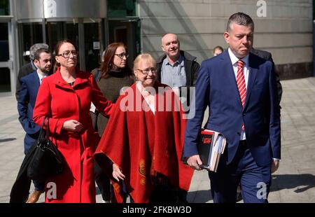 Joe McCann's widow Anne McCann (centre) and family arriving for the ...
