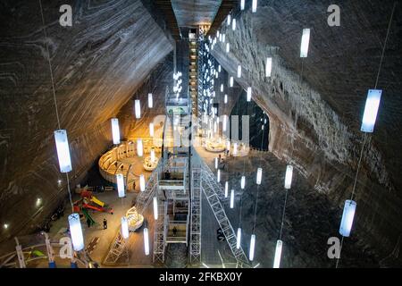 Turda salt mine, tourist attraction in Transylvania, Romania Stock ...