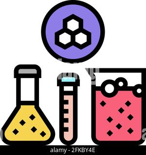 chemical substrate pharmaceutical production color icon vector ...