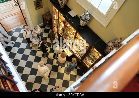The interior of Weston Hall, Weston Park, Weston-under-Lizard, near ...