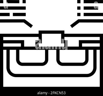 characteristics semiconductor line icon vector illustration Stock ...