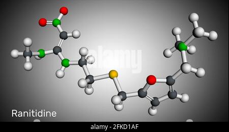 Chemical structure of ranitidine, a peptic ulcer disease drug and for ...