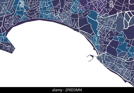 Illustration of a cartography of the bay of La Baule Stock Photo - Alamy