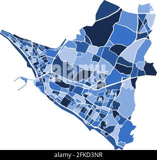Illustration of a cartography of the bay of La Baule Stock Photo - Alamy