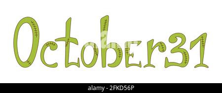 October thirty first lettering. Zombie font Stock Vector Image & Art ...
