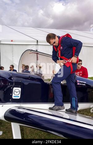 Pilot Gerald Cooper preparing to take part in the World Aerobatic ...