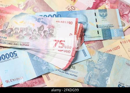 Abstract Random Layout Photo Rupiah Paper Money, 10000, 50000, 100000 ...