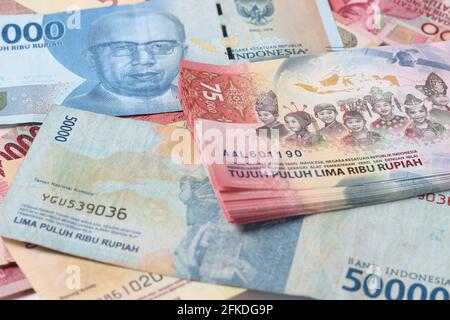 Abstract Random Layout Photo Rupiah Paper Money, 10000, 50000, 100000 ...