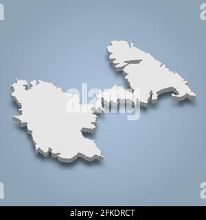 An isometric map of Astypalea is an island in the Dodecanese ...