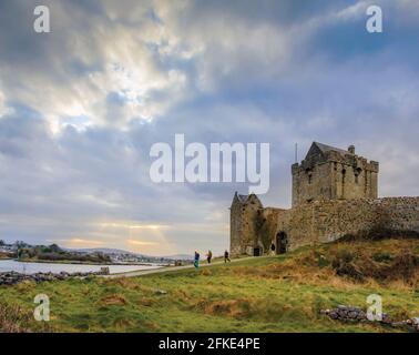 The 16th century tower-house known as Ballinacarriga Castle, between ...