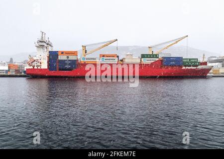 Container vessel Coneste at Frieleneskaien terminal, in the port of ...
