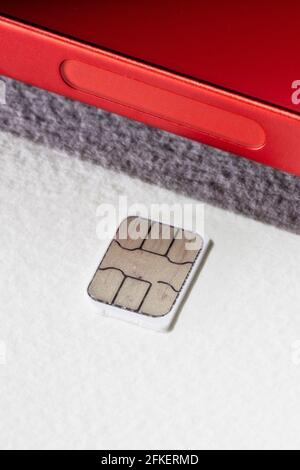 Close up Orange sim card Stock Photo - Alamy