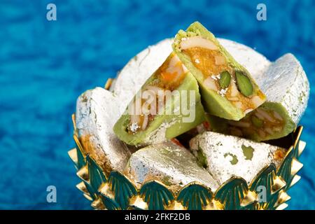 Famous Kaju Diamond Barfi Or Burfi Made Of Dry Fruits Like Badam ...