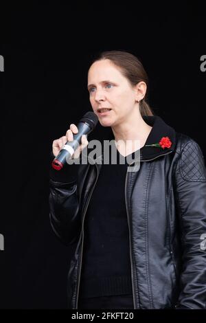 Sarah Buddeberg bei der traditionellen Maikundgebung der Partei DIE ...