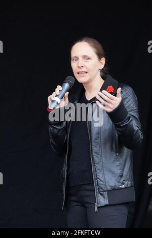 Sarah Buddeberg bei der traditionellen Maikundgebung der Partei DIE ...